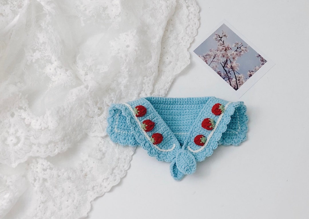Crochet Pet Collar - Mini Strawberries - 100% Handmade - Etsy