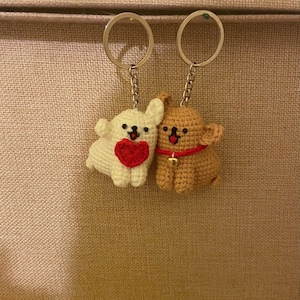 Crochet Couple Keychain-matching Keychain - Cute Dogs - Etsy