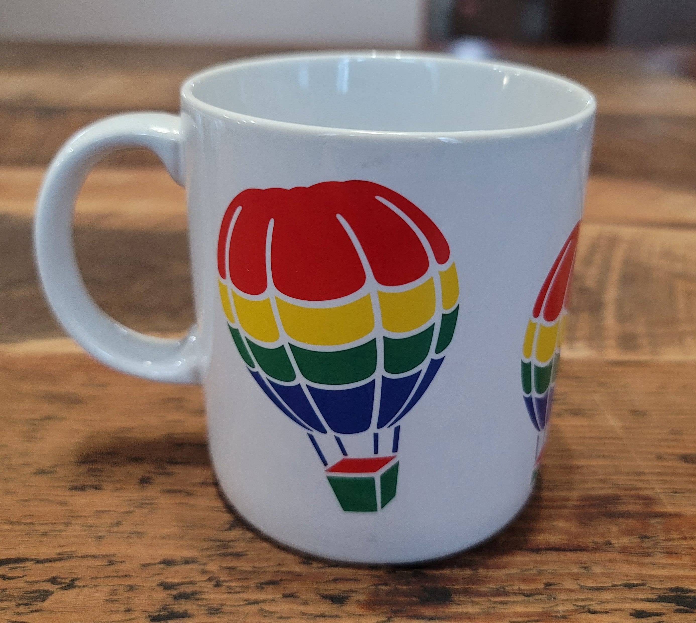 Vintage Rainbow Hot Air Balloon Coffee Mug, Vtg Coffee Tea Cup, Post ...