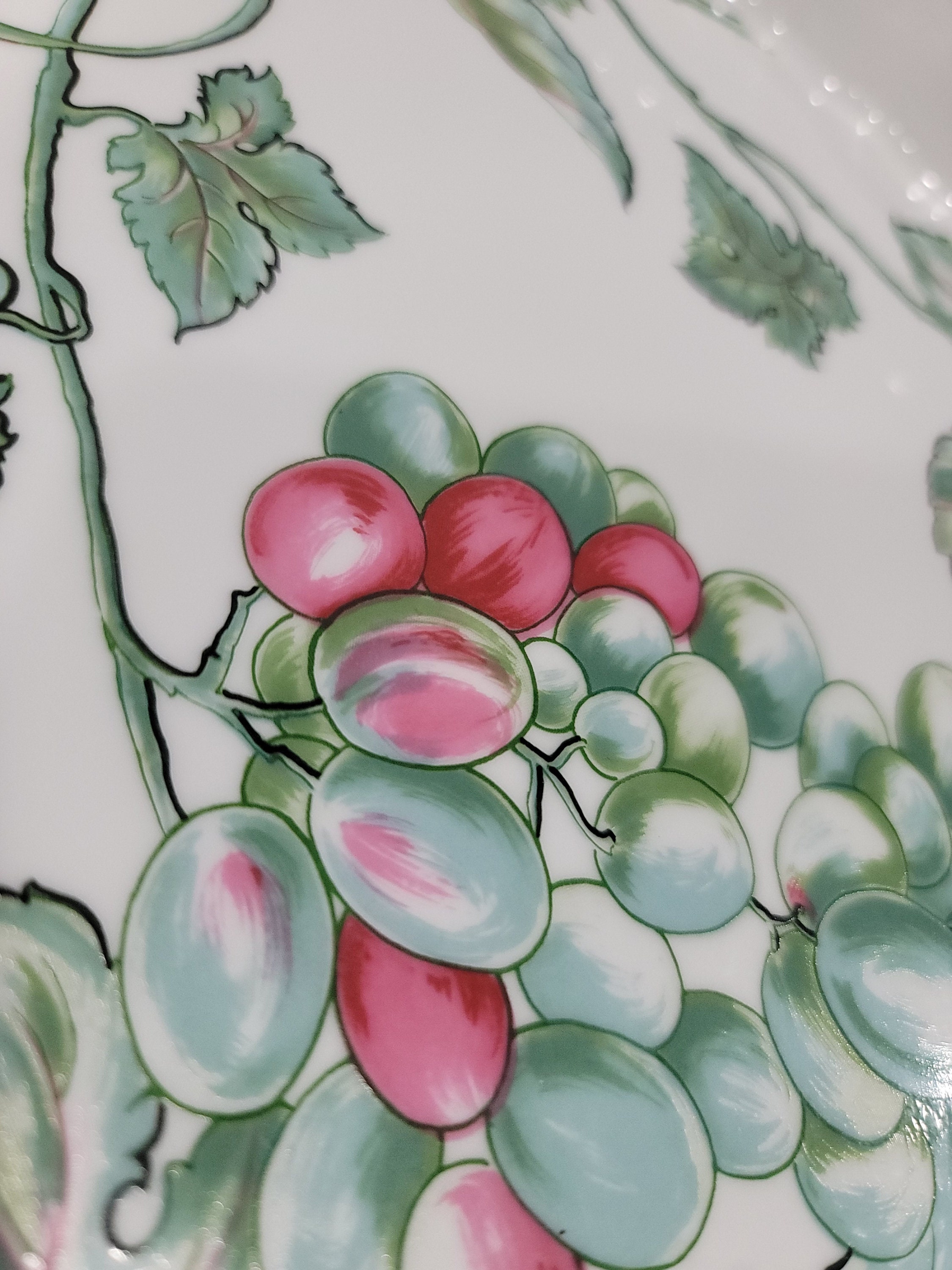 Vintage French Porcelain Quiche Dish, Vtg Dinnerware, Grape Kitchen ...