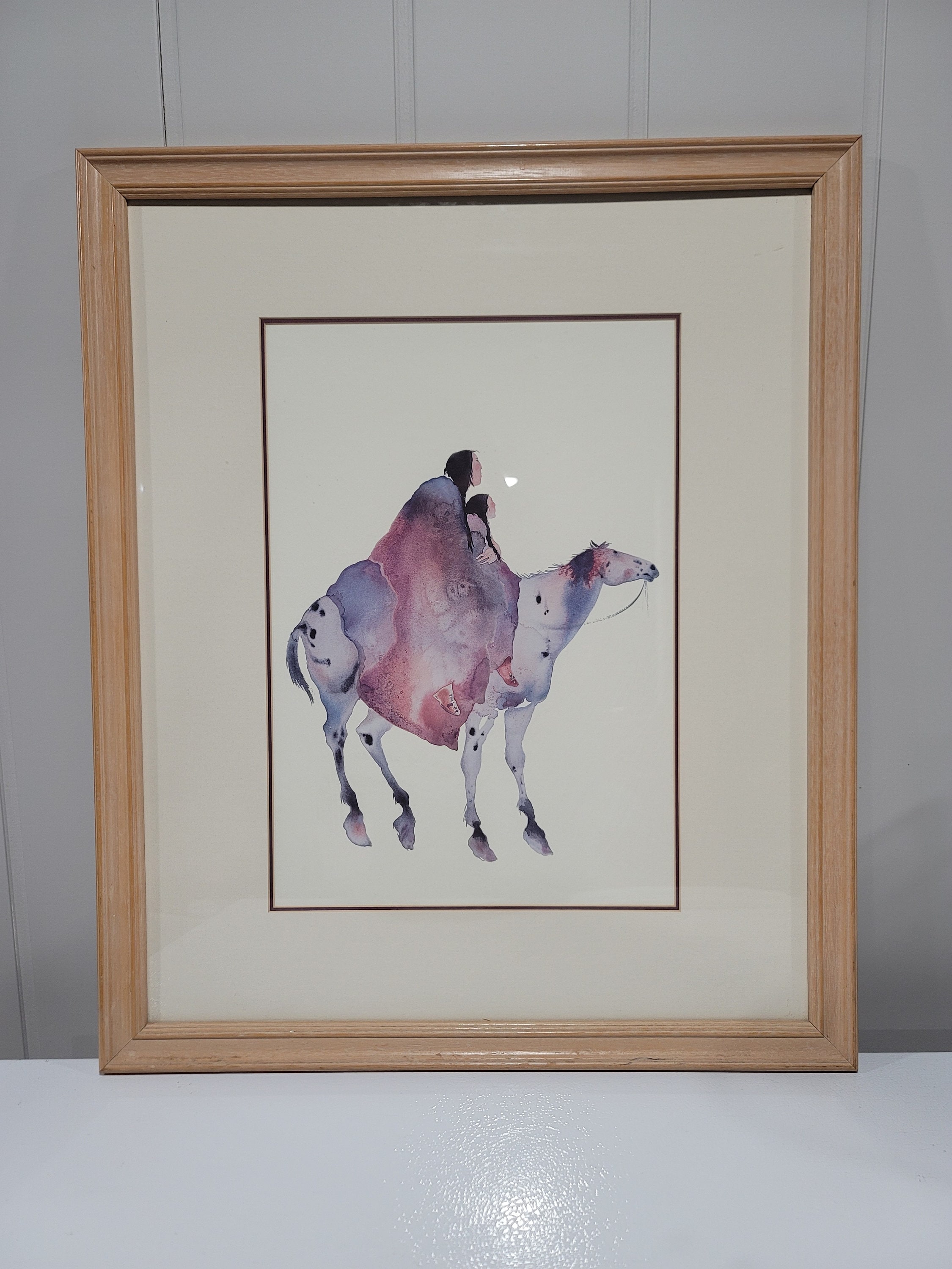 Vintage Carol Grigg Print, Horse Woman and Child Lithograph Art, 1980s ...