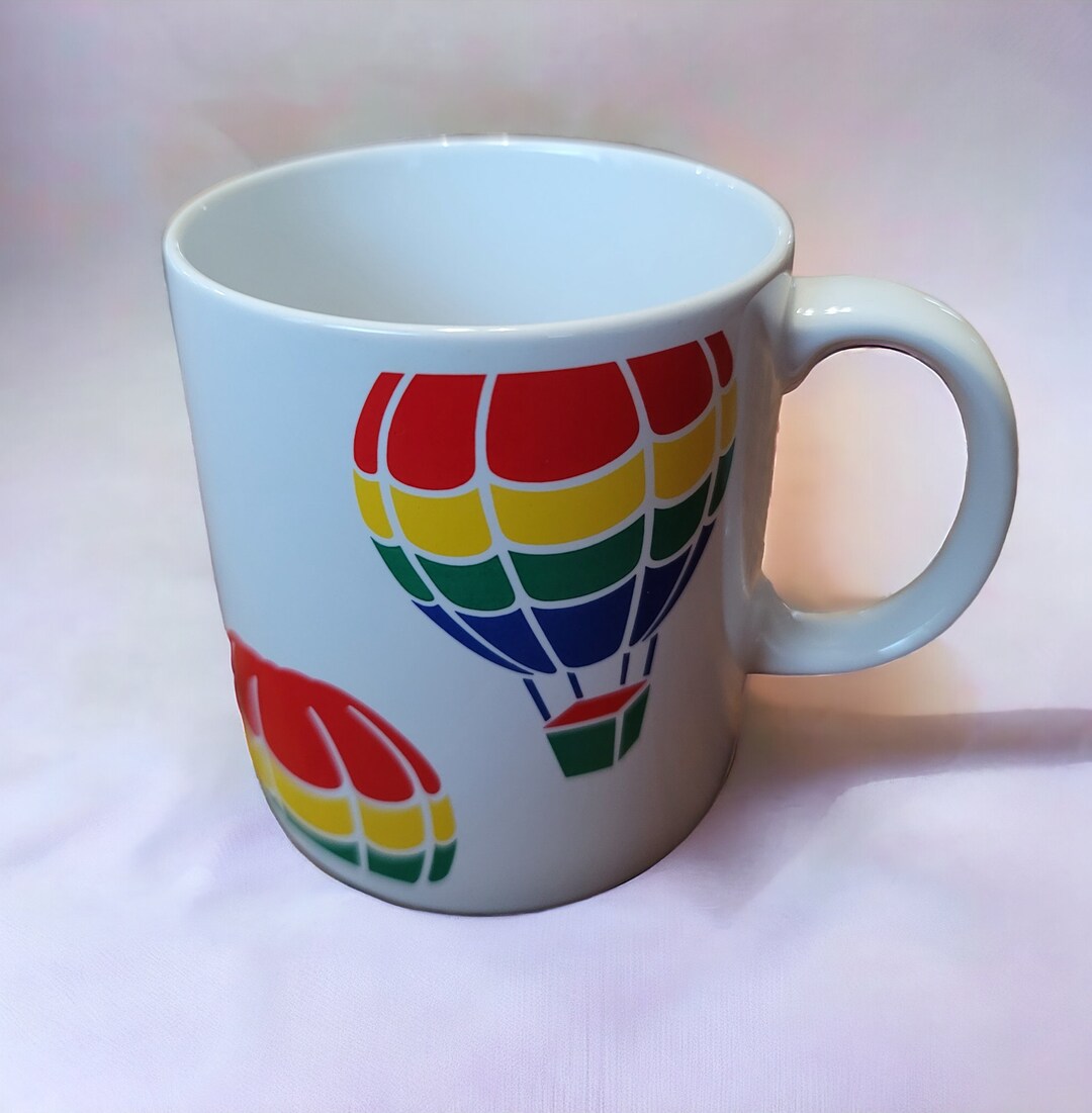 Vintage Rainbow Hot Air Balloon Coffee Mug, Vtg Coffee Tea Cup, Post ...