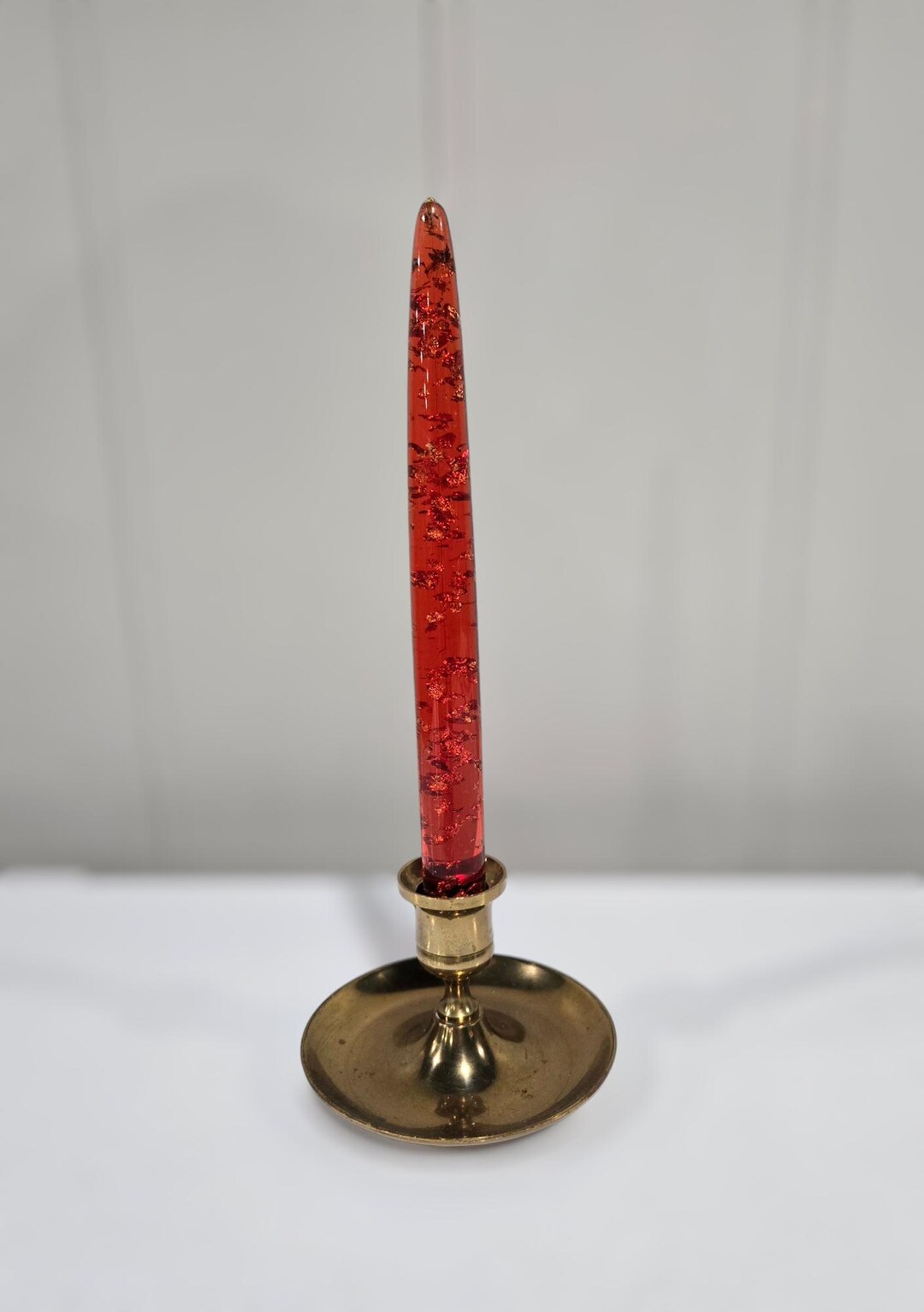 Vintage Mcm Red Lucite Candle, Vtg 1960s 1970s Home Decor, Decorative ...