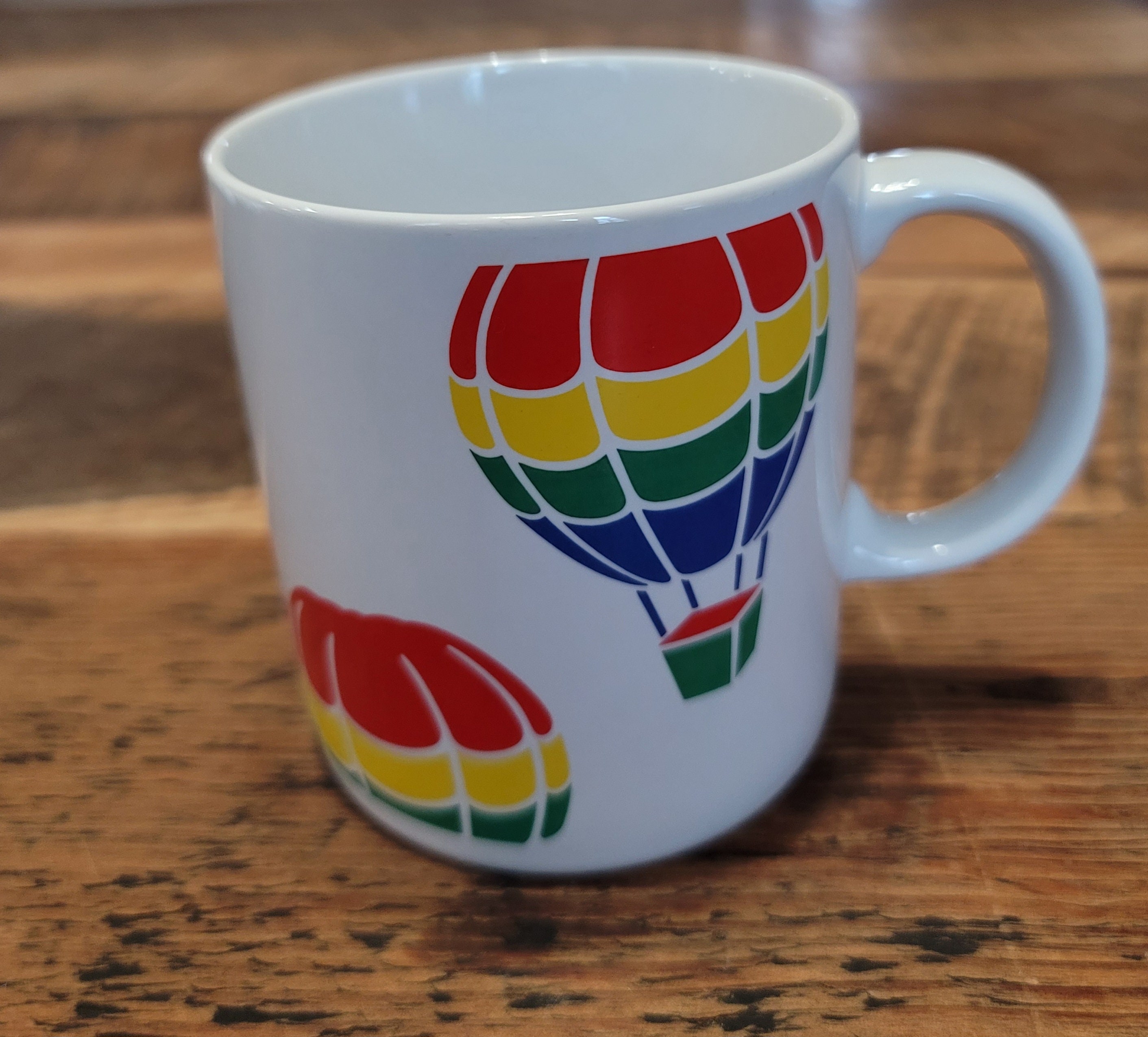 Vintage Rainbow Hot Air Balloon Coffee Mug, Vtg Coffee Tea Cup, Post ...