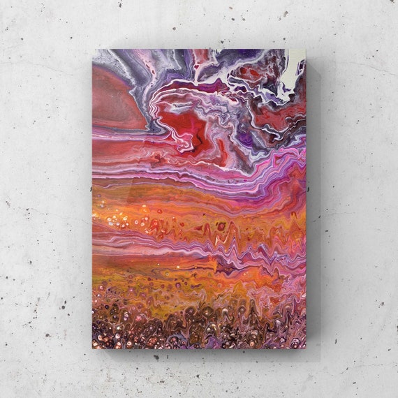 Acrylic Pour Sunset Layers | Etsy