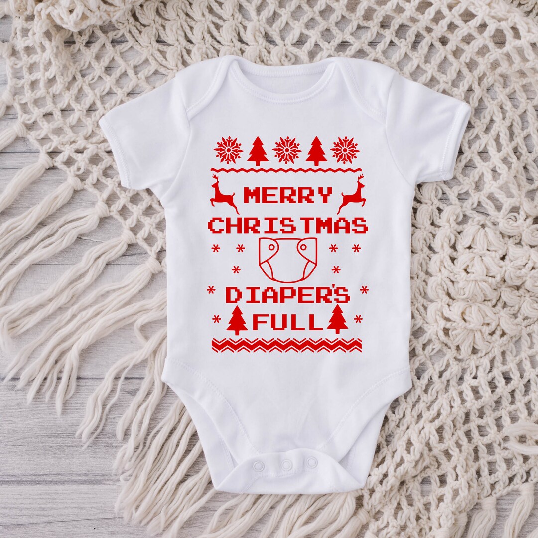 Merry Christmas Diapers Full. Baby Toddler Christmas Onesie. - Etsy