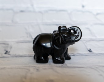 Obsidian Elephant | Etsy