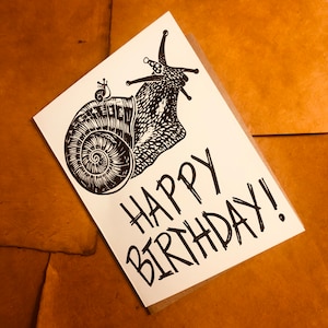 Snail Birthday - 100% Recycled Greeting Card, Big Snail Tiny Snail ...