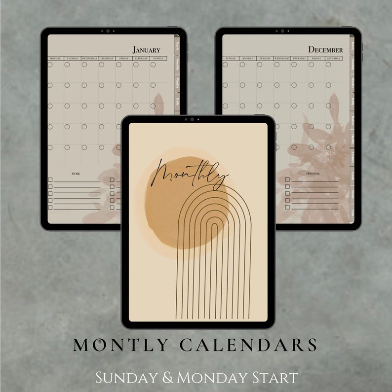 Boho Digital Planner | Undated Planner Neutral | Goodnotes | Notability ...