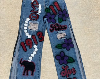Delta Sigma Theta Jeans - Etsy