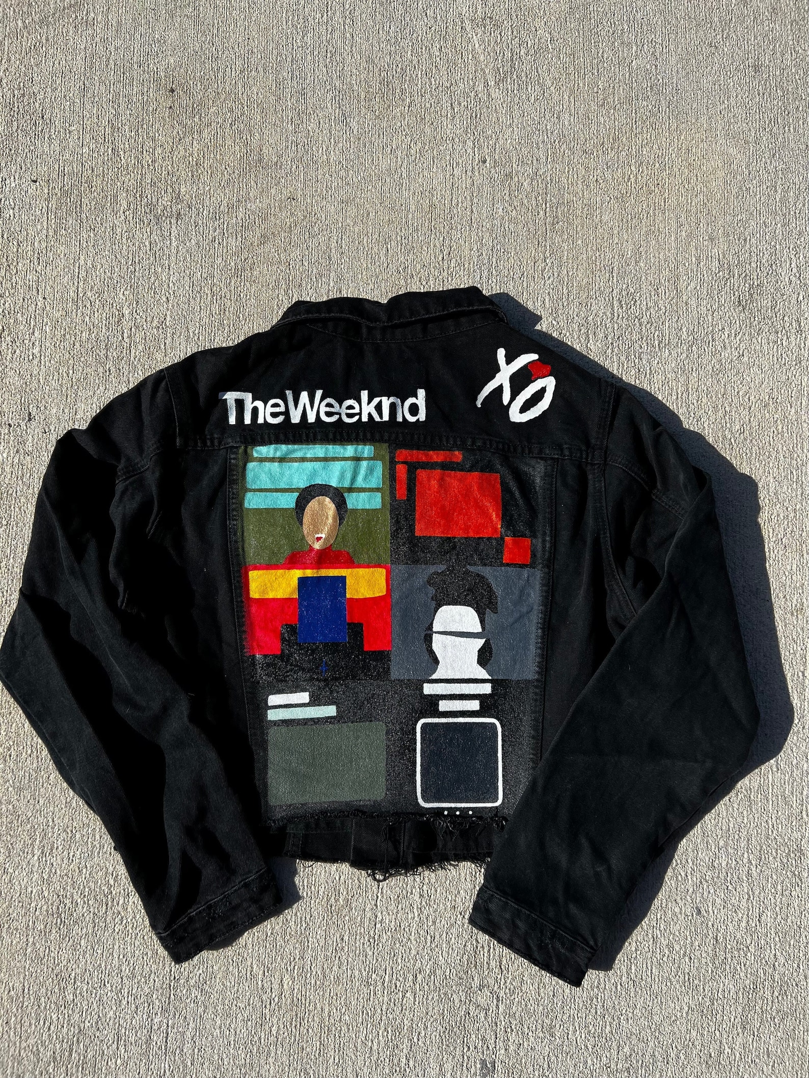 The Weeknd Hand-painted Jean Jacket - Etsy