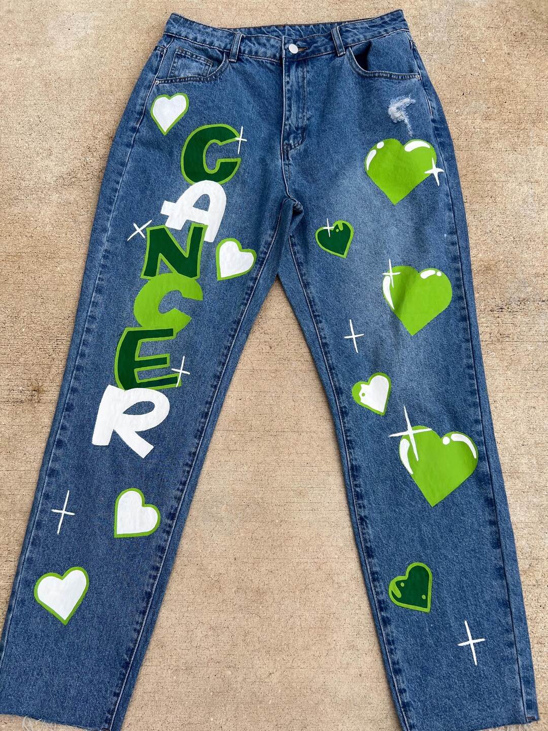 Zodiac Hand-painted Jeans - Etsy