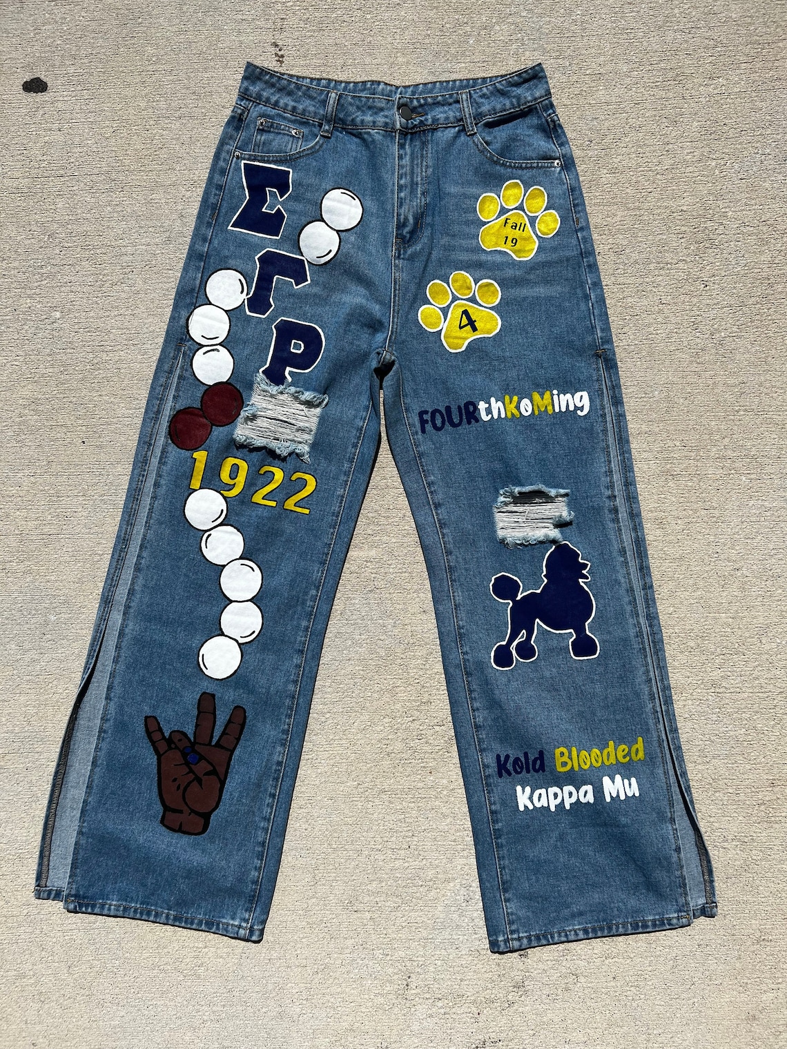 Sigma Gamma Rho Hand-painted Jeans - Etsy