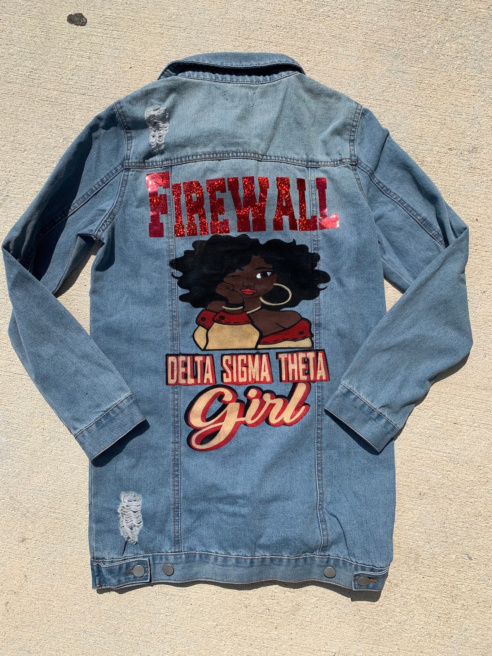 Delta Sigma Theta Inspired Jean Jacket - Etsy