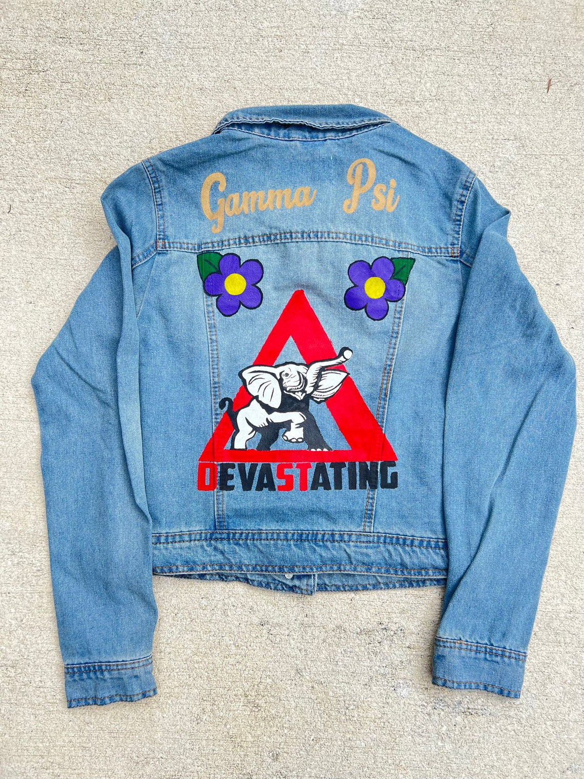 Delta Sigma Theta Inspired Jean Jacket - Etsy