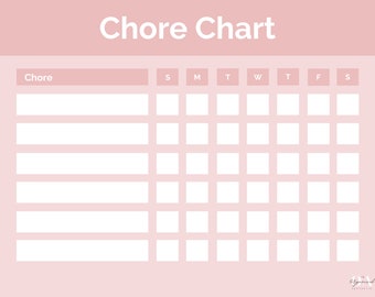 Pink Dinosaur Kids Weekly Chore Chart, Printable Chore Chart, Printable ...