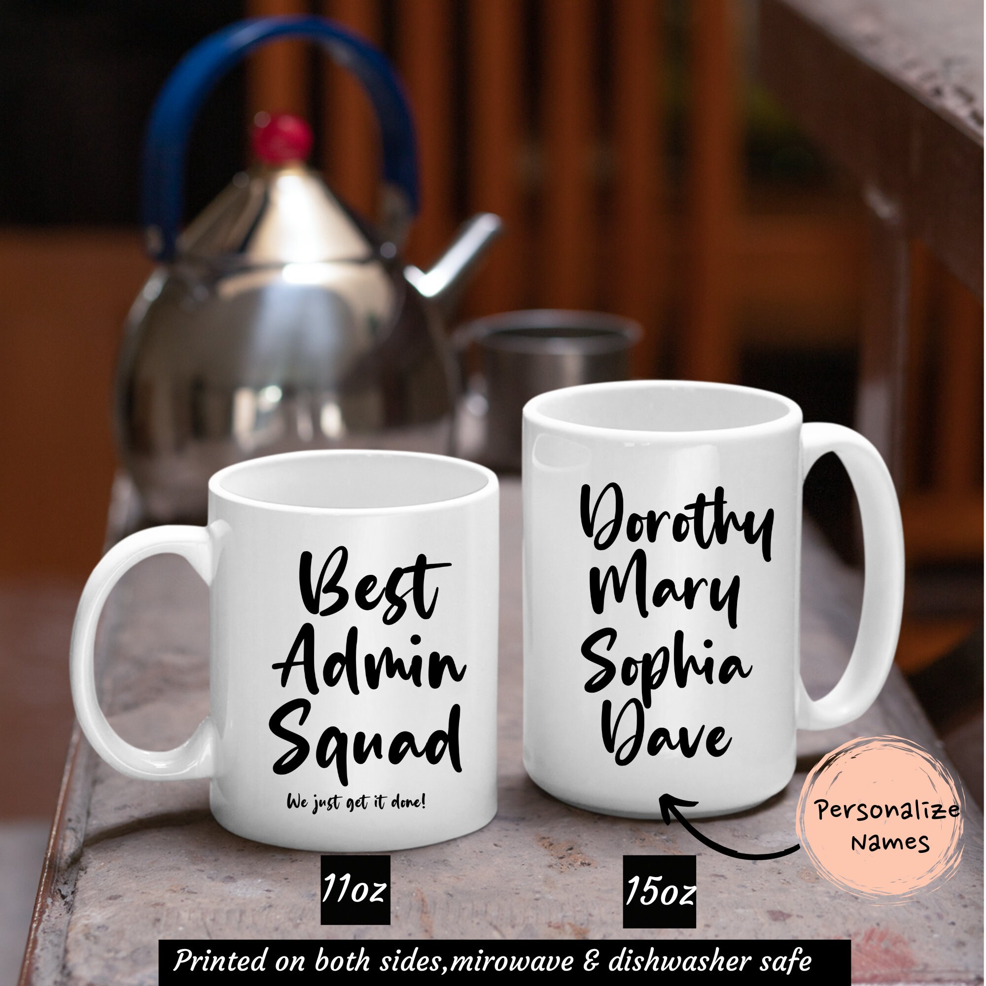 Personalized Admin Squad, Admin Day Gifts, Office Manager Mug, Work ...