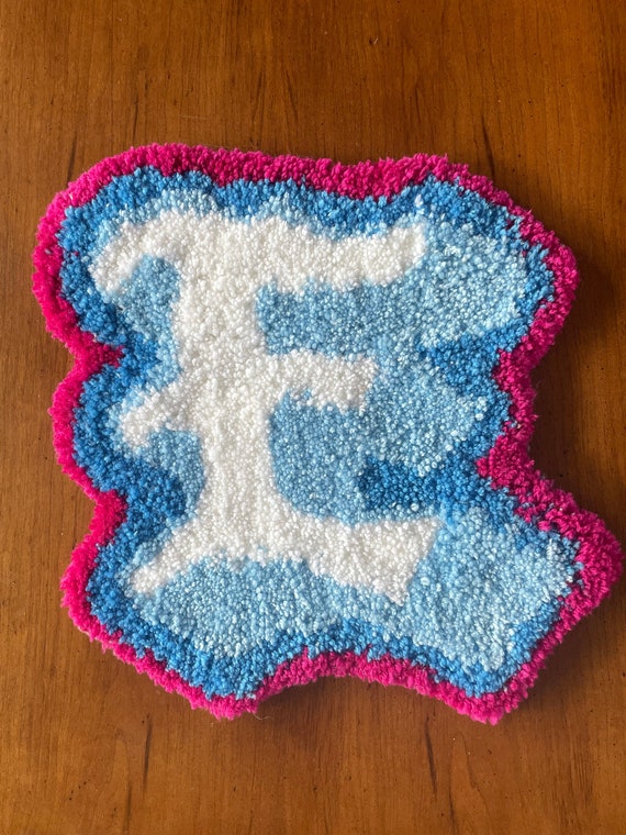 Mini Blackletter E Tufted Rug - Etsy