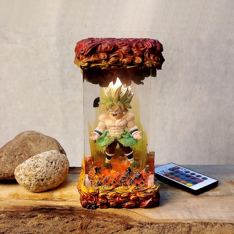 Dra.gon Ball Bro.ly Chibi Diorama Epoxy Resin Lamp, Night Light ...