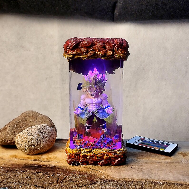 Dra.gon Ball Bro.ly Chibi Diorama Epoxy Resin Lamp, Night Light ...