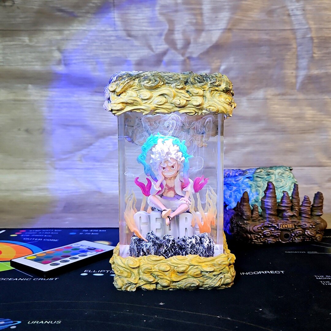 Luf.fy Ge.ar 5 Chibi O.ne Pie.ce Diorama Epoxy Resin Lamp, Epoxy Resin ...