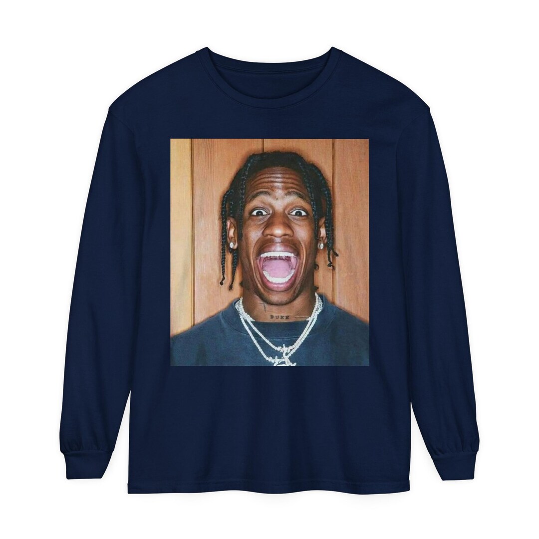 Travis Scott Long Sleeve Shirt, Unisex Garment-dyed Tee, Streetwear ...