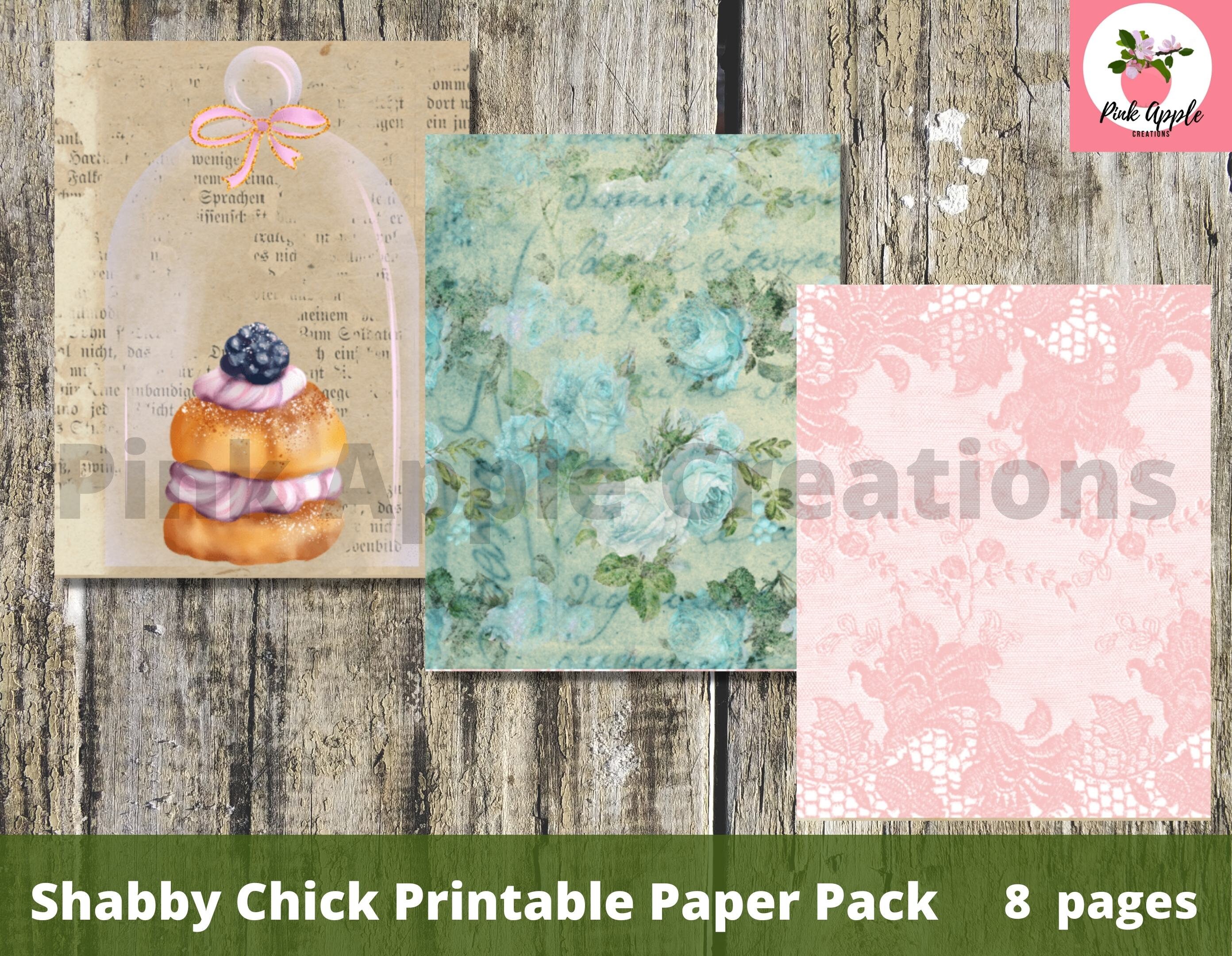 Shabby Chick Collage Paper Pack, Vintage Printable Paper Pack - Etsy