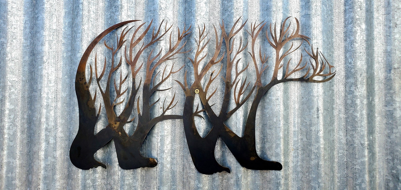 Metal Bear Wall Art Rustic Bear Decor Rustic Sign Bear - Etsy