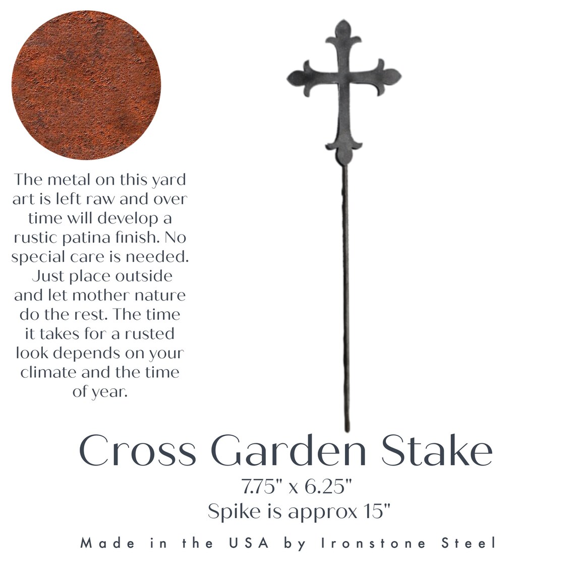 Metal Cross Garden Yard Stake, Memorial Cross Grave Marker Garden Sign ...