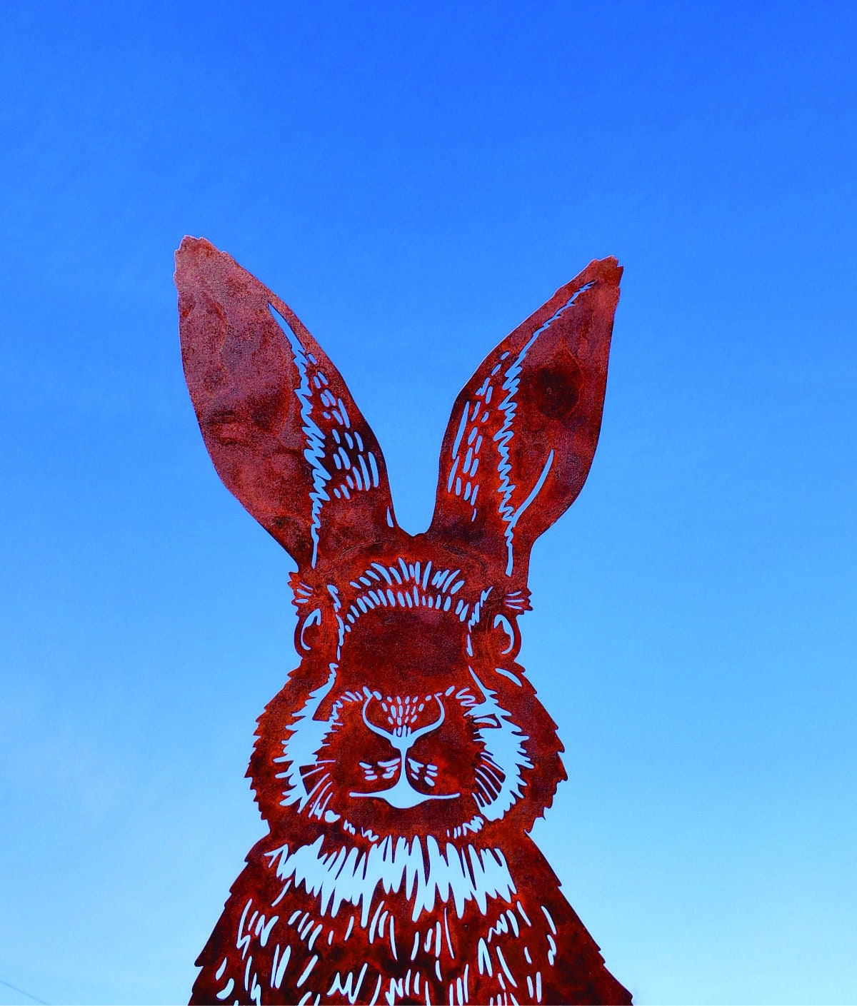 Rusted Metal Rabbit Yard Art Garden Stake - Etsy