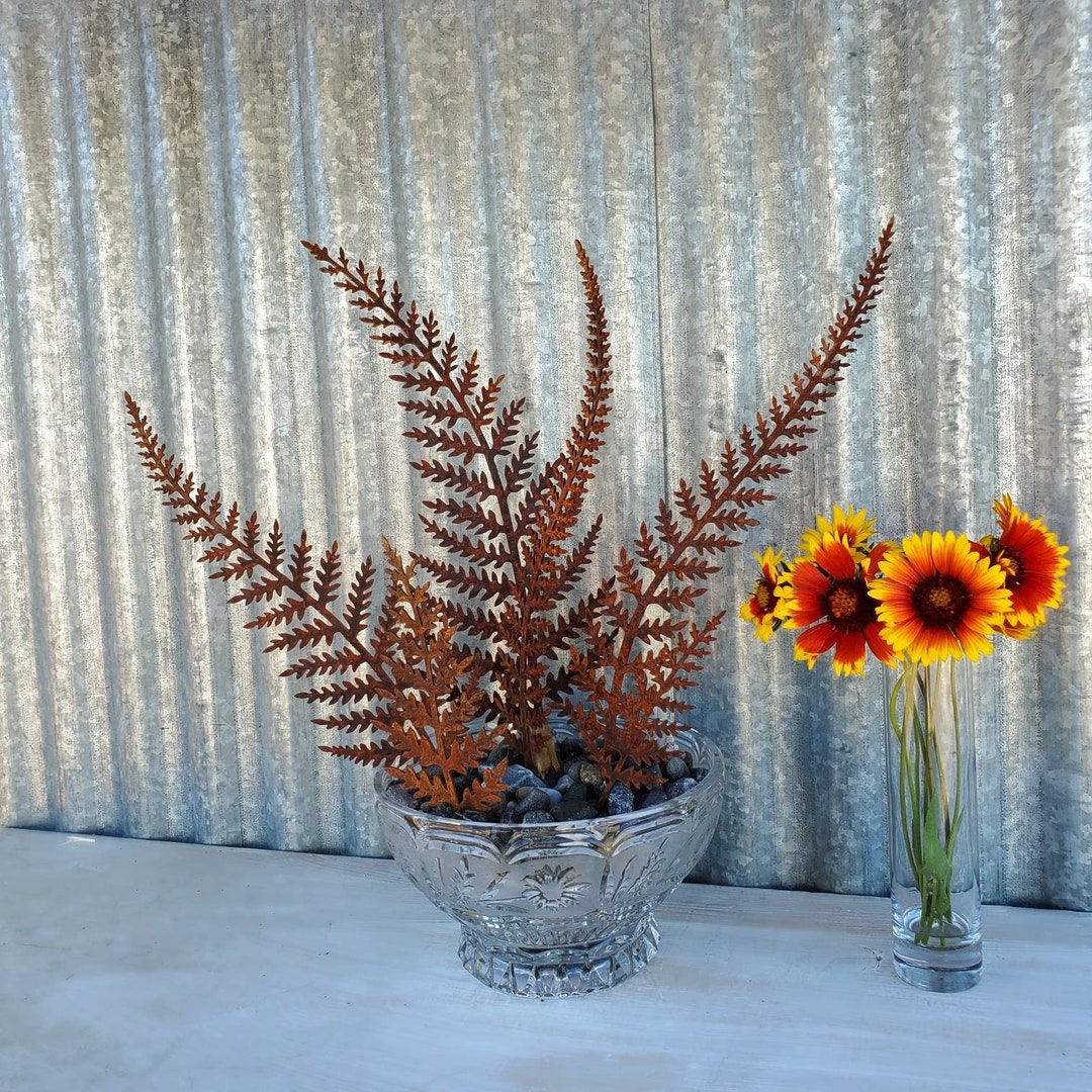 Rusty Fern Fronds Bouquet - Ferns for Plant Pot Decoration - Rusted ...