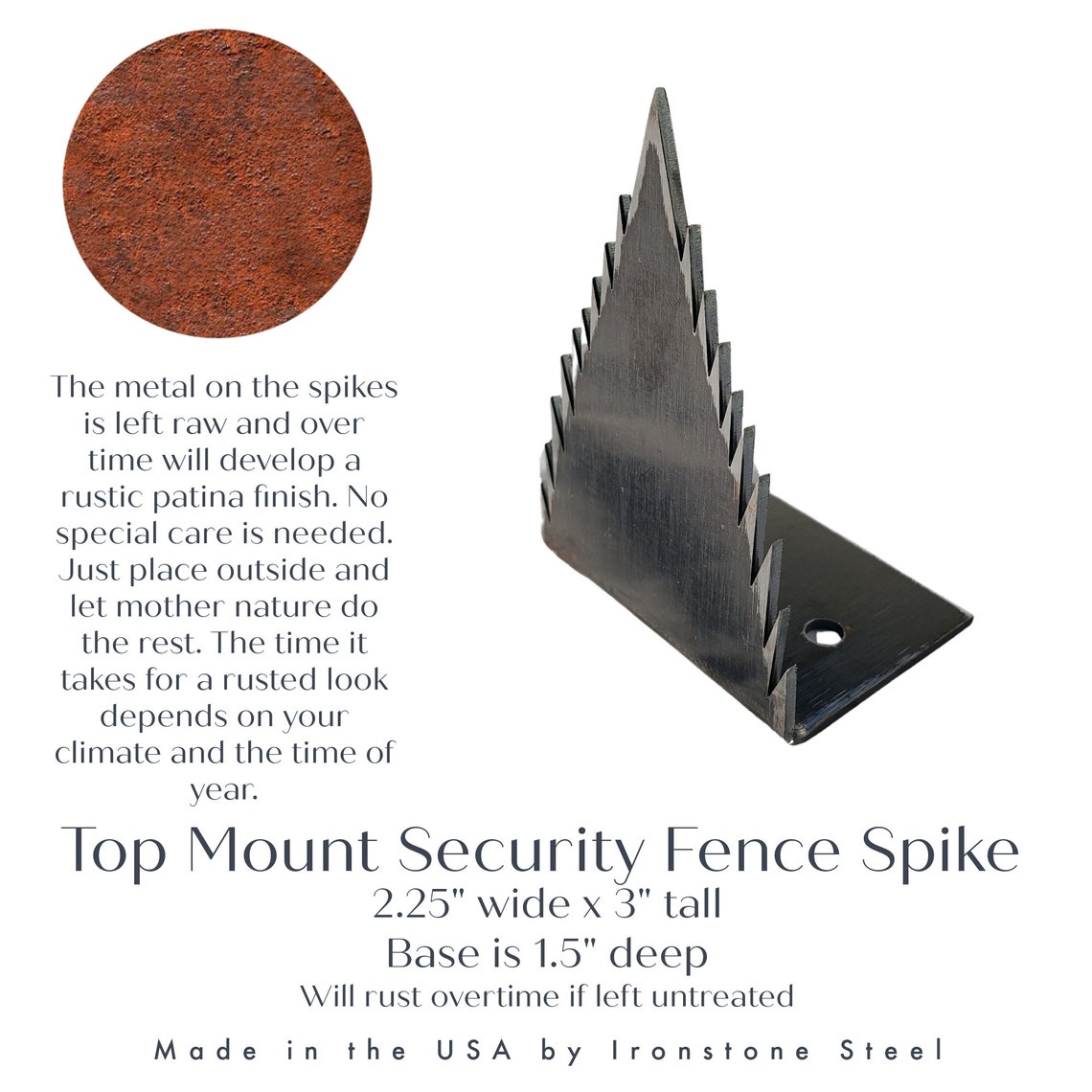 Top Mount Metal Security Fence Wall Spikes Set of 10 | Anti-climb Fence ...