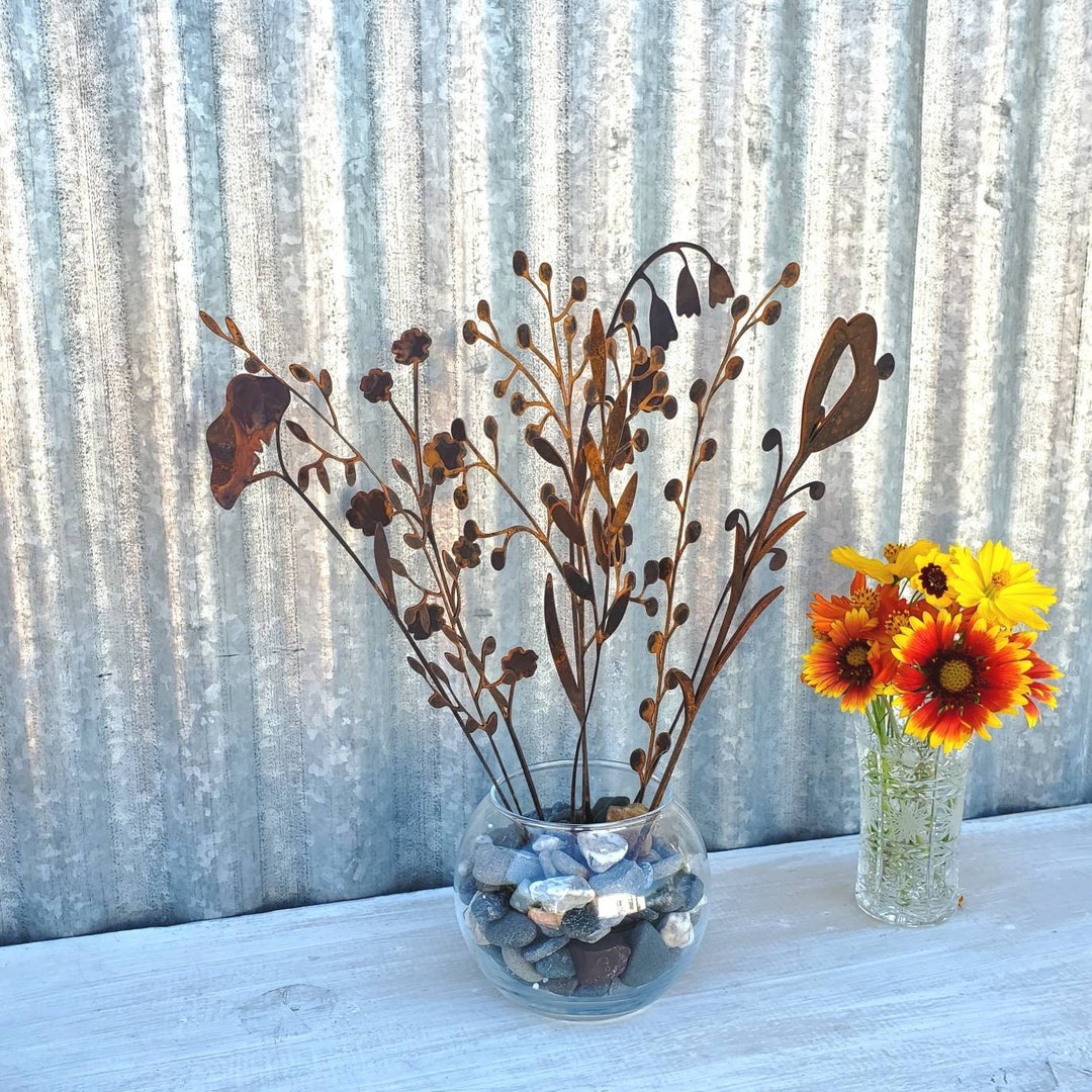Rusty Flowers Bouquet Centerpiece - Wildflowers for Plant Pot ...
