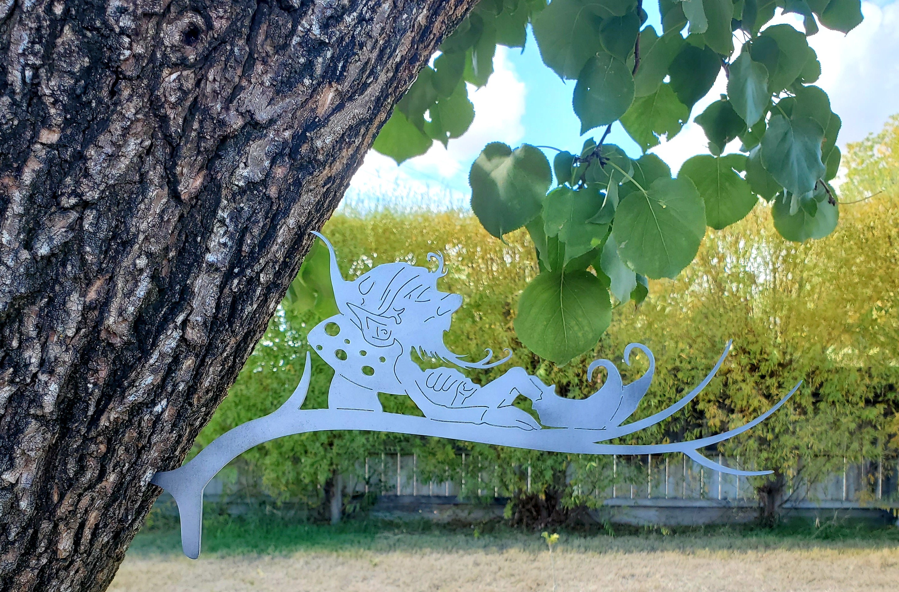 Metal Gnome Yard Art, Tree Gnome, Garden Gnome Art, Gnome Decor, Gnome ...