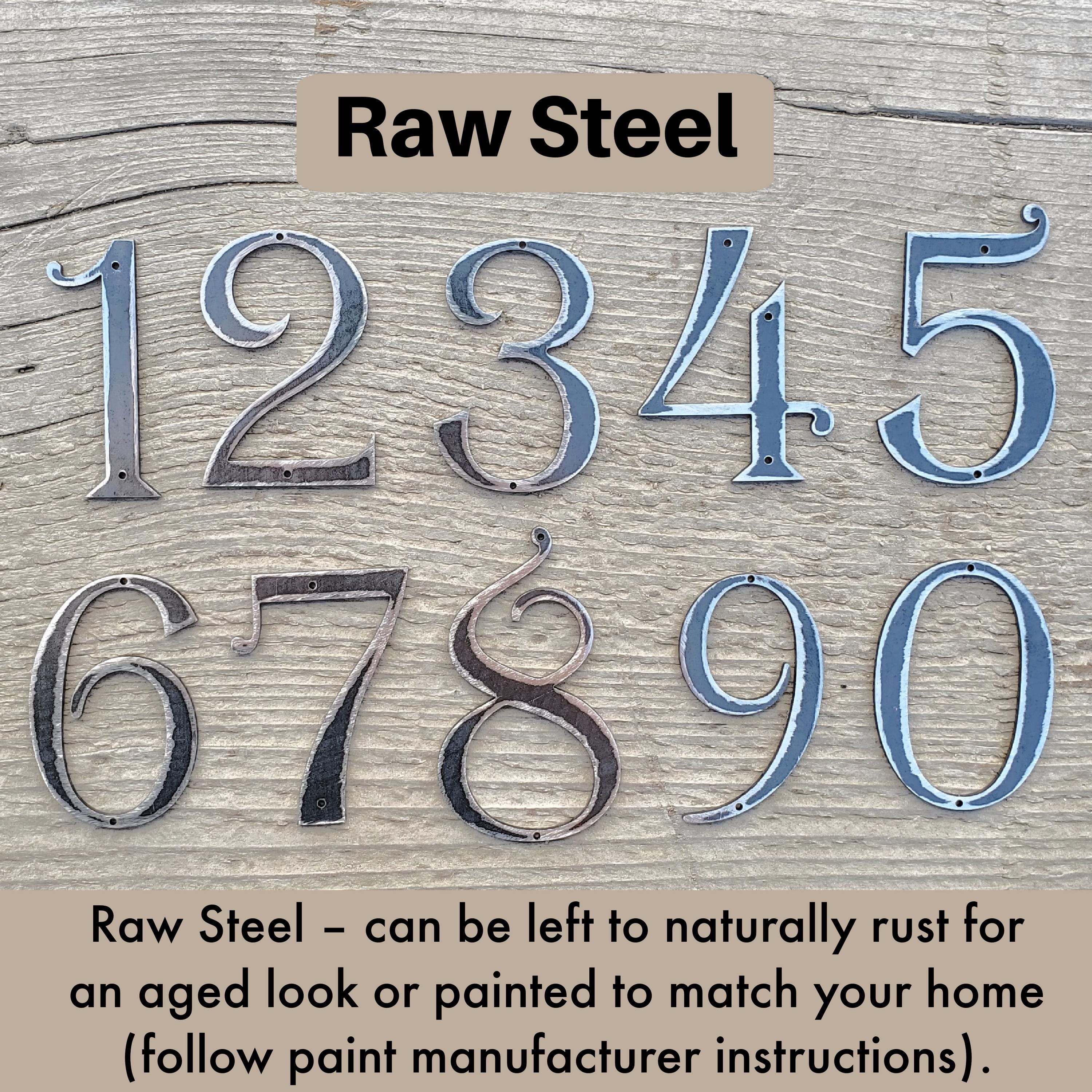 Classic Fancy Rusted Metal House Numbers - Extra Large Individual ...