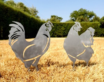 Metal Chicken Yard Art - Etsy