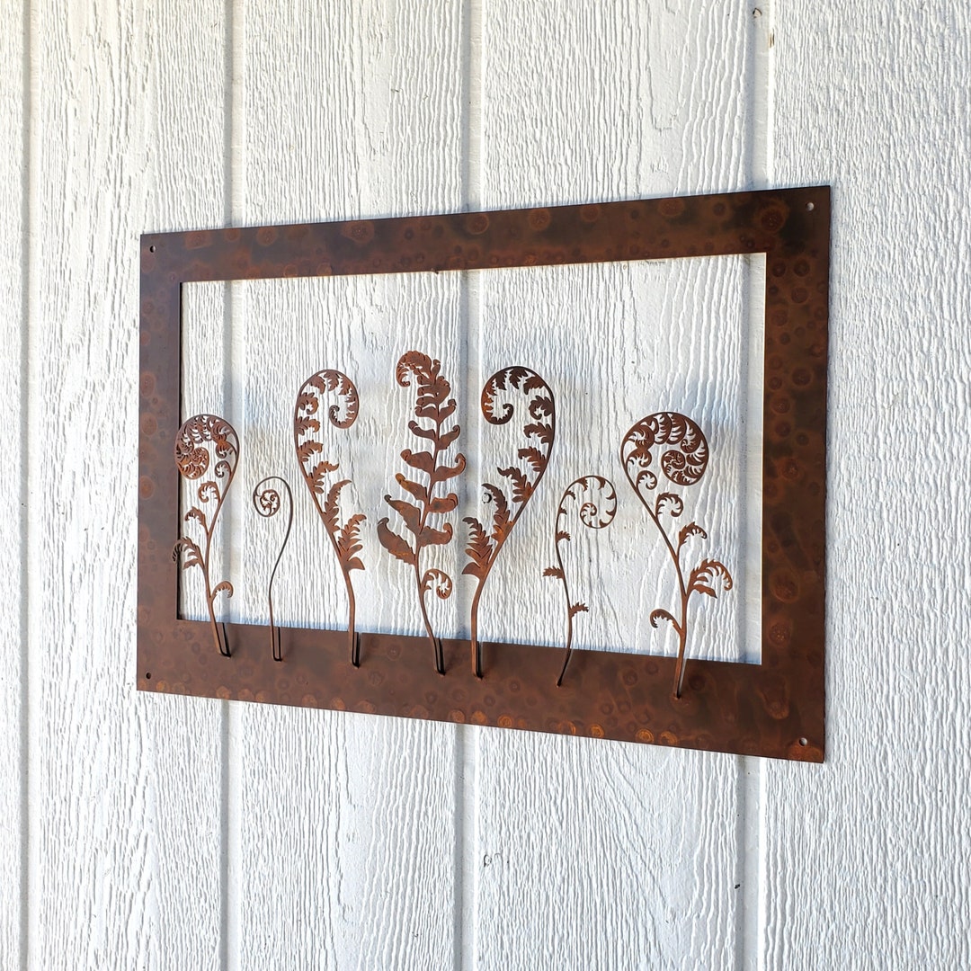 Metal Fiddlehead Fern Wall Art Decoration Statement Piece | Rustic ...