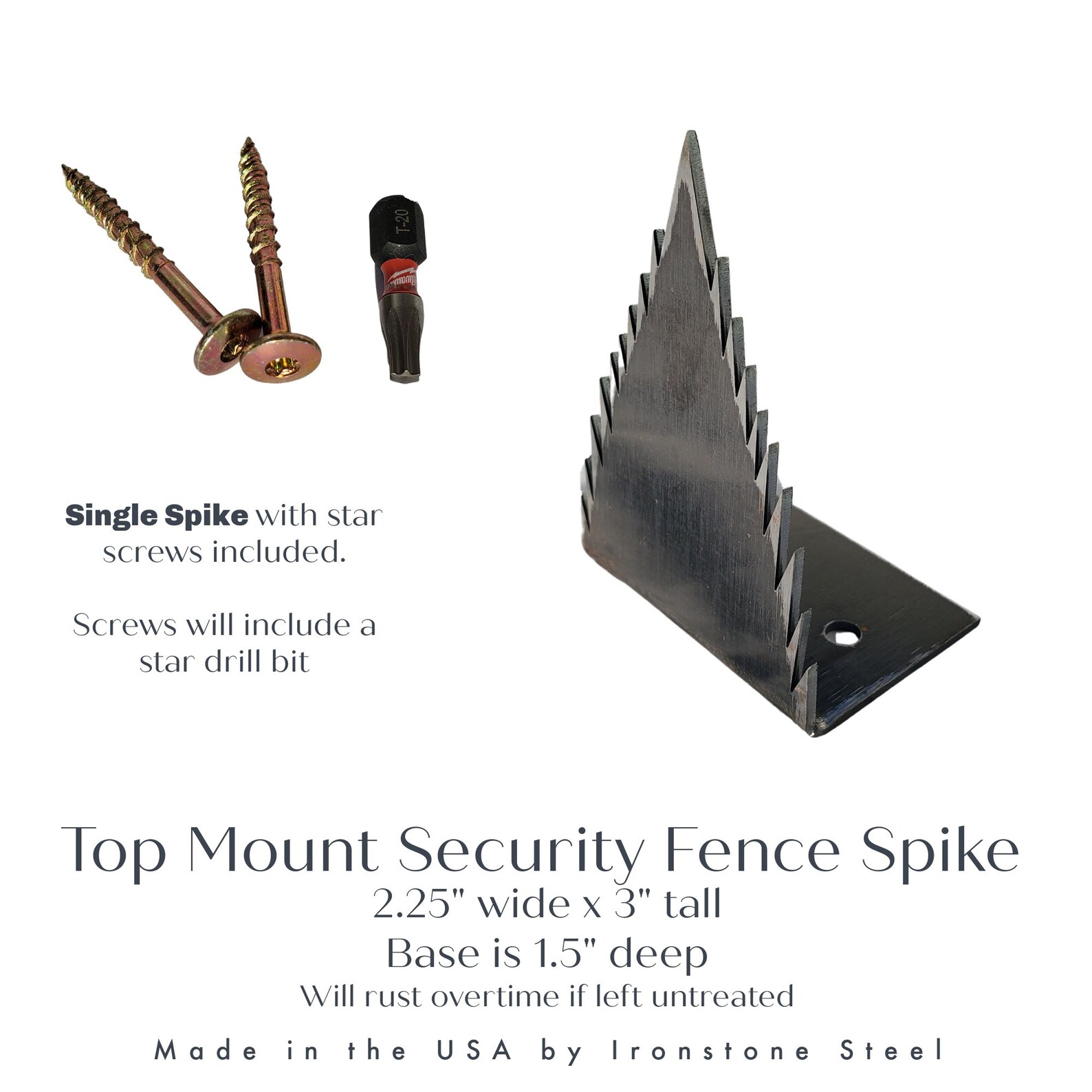 Top Mount Metal Security Fence Wall Spikes Set of 10 | Anti-climb Fence ...