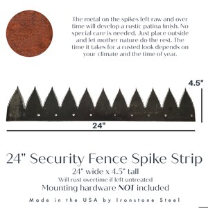 24" Long Side Mount Metal Security Fence Wall Spikes | Anti-climb Fence ...