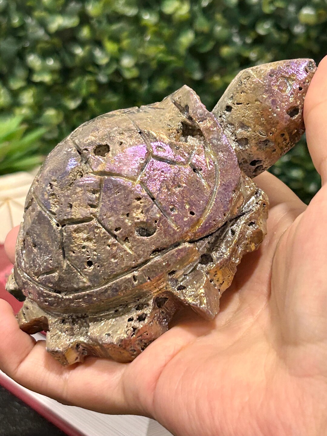 Sphalerite Aura Turtle Crystal Carving,druzy Sphalerite Crystal Carving ...