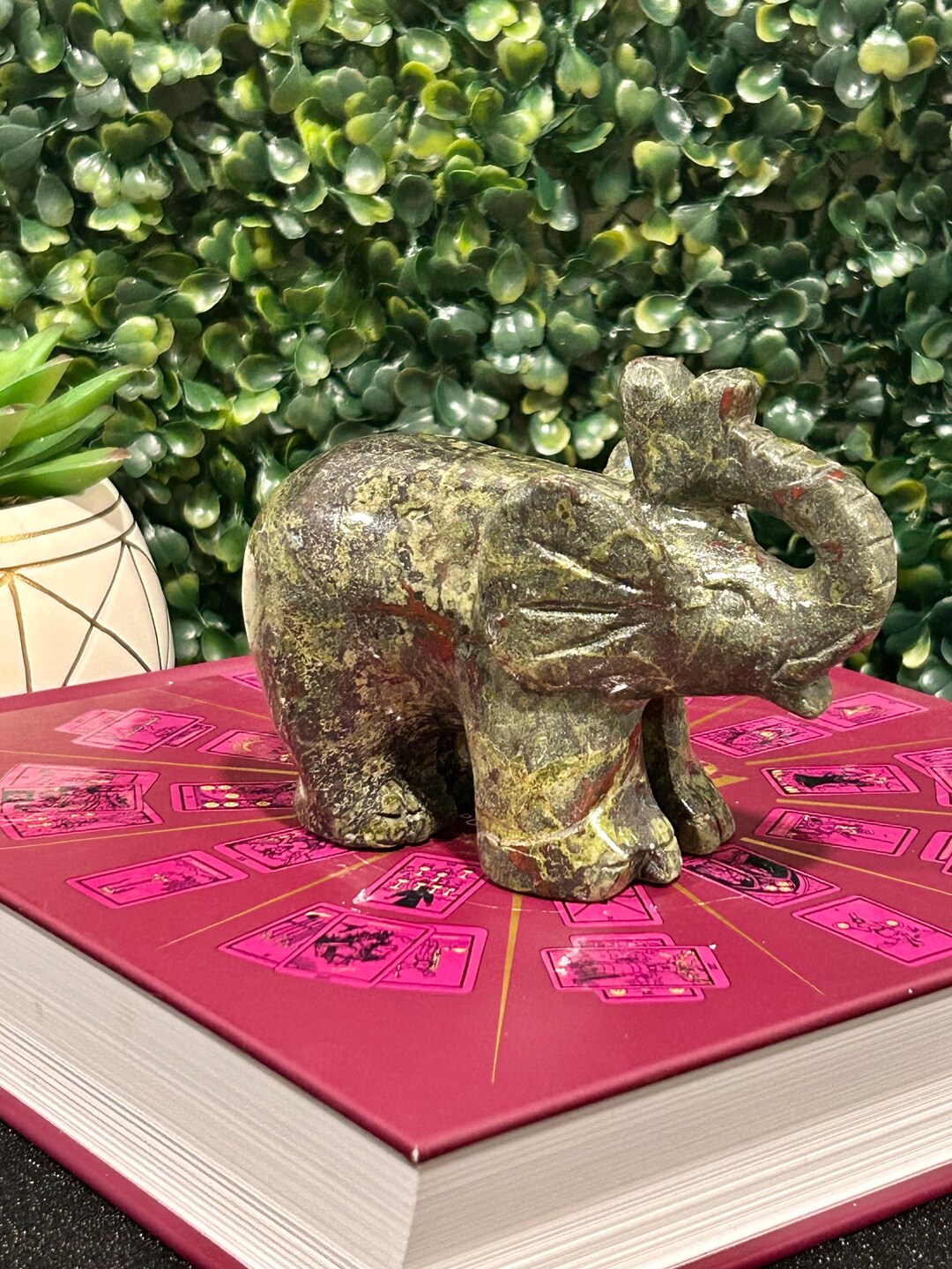 Dragons Blood Jasper Elephant – Earthy Green and Brick Red Stone ...