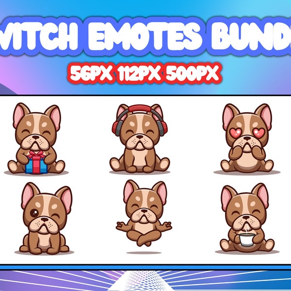 French Bulldog Twitch Emotes - Etsy