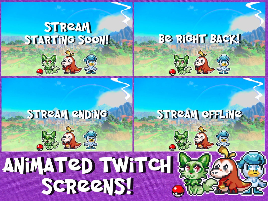 Sprigatito, Fuecoco, Quaxly Twitch Screen Pokemon Scarlet Violet ...