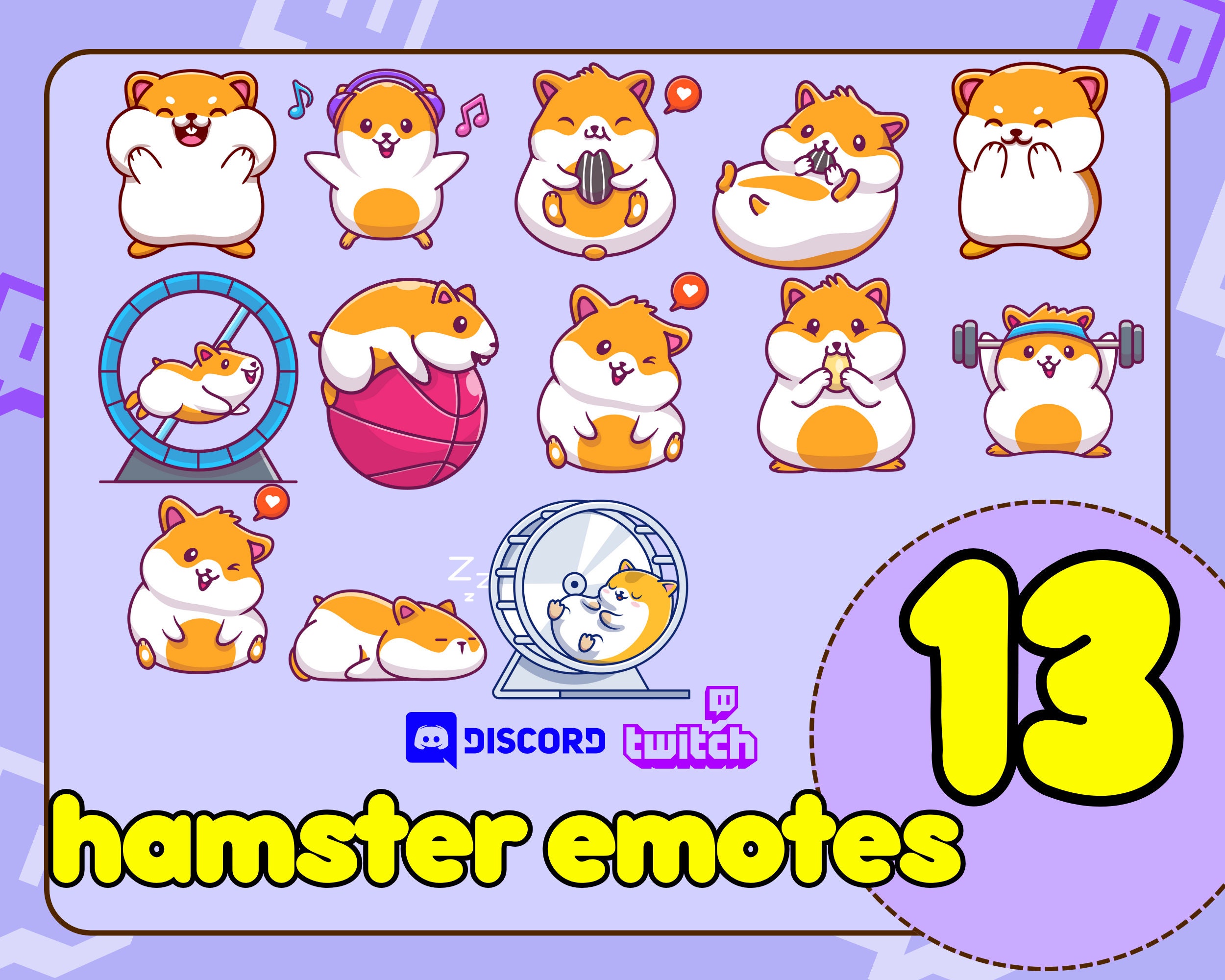 Hamster Emotes Cute Hamster Twitch Emotes, Guinea Pig Emotes, Cute ...
