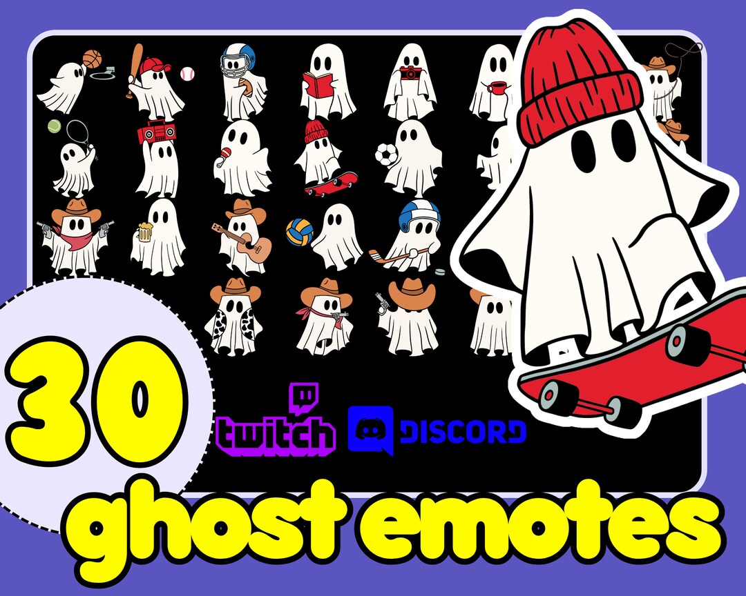 HALLOWEEN TWITCH Emotes!! Ghost Halloween Emotes Bundle, Ghost Twitch ...