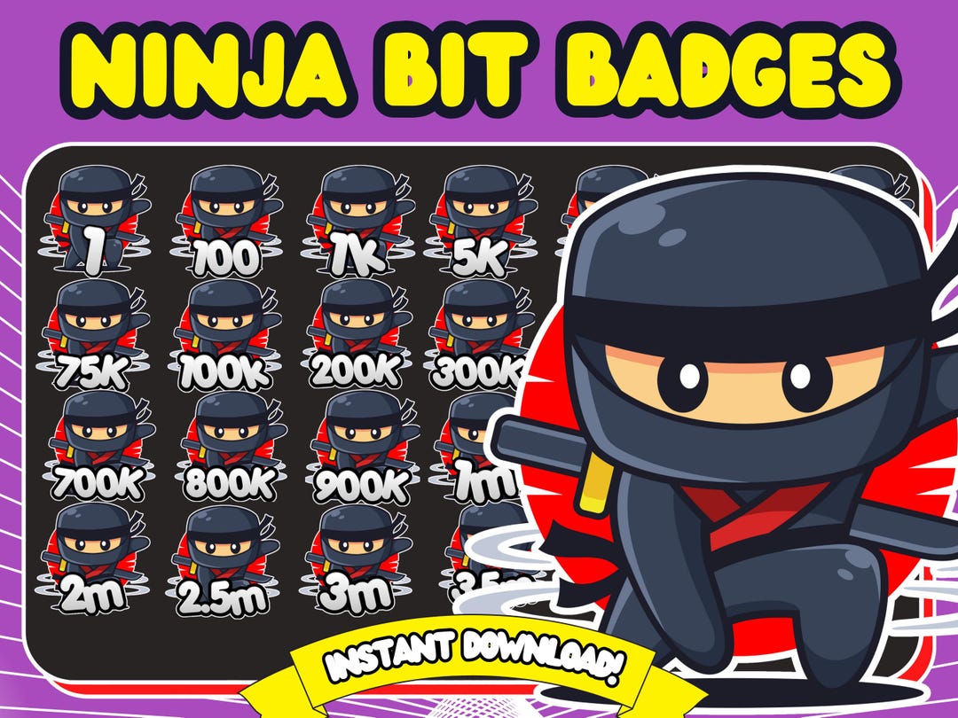 Ninja Bit Badges | Ninja Twitch Bit Badges | Japan Bit Badges Set ...