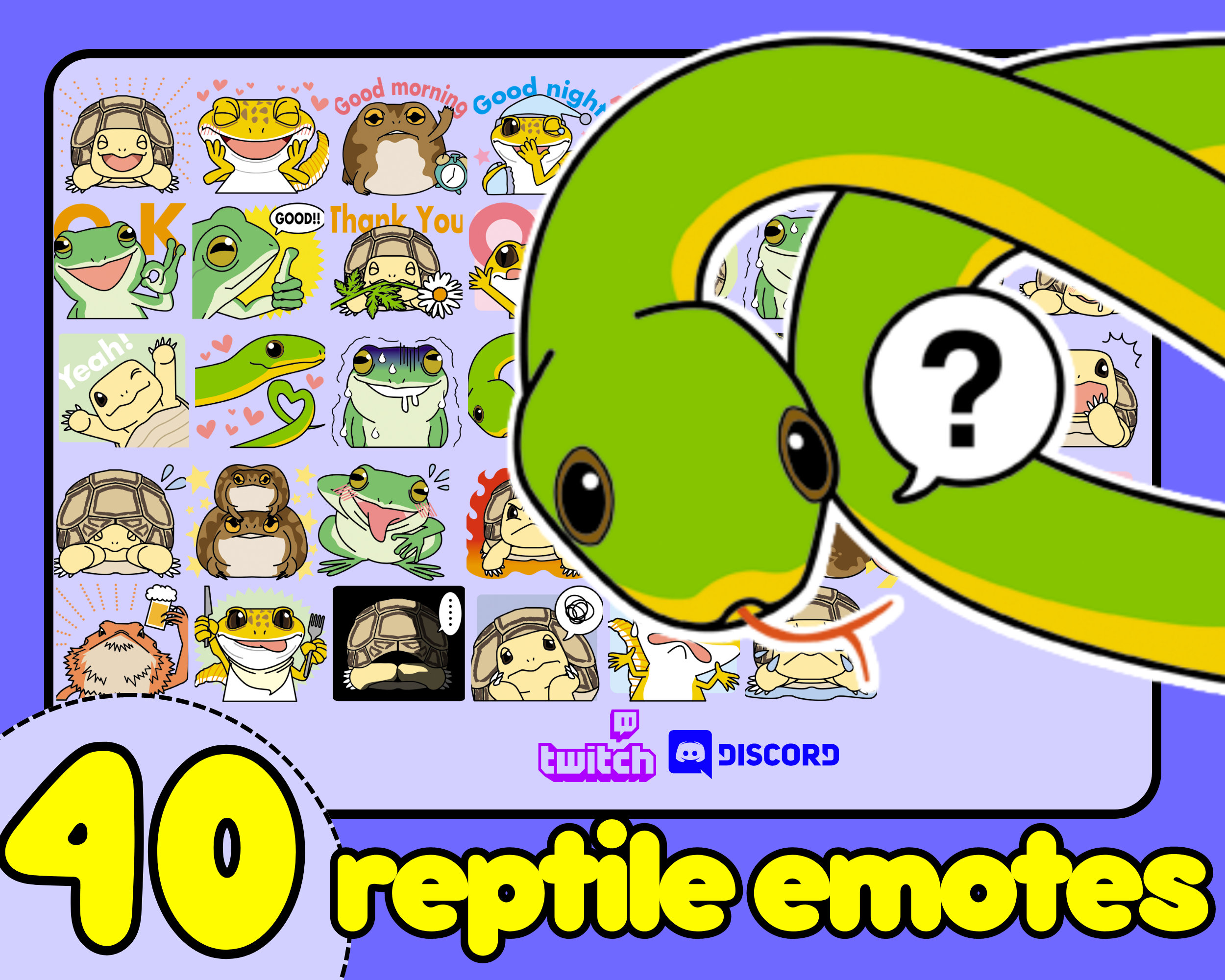 Reptile Twitch Emotes! Tortoise Emotes, Lizard Emotes, Gecko Emotes ...