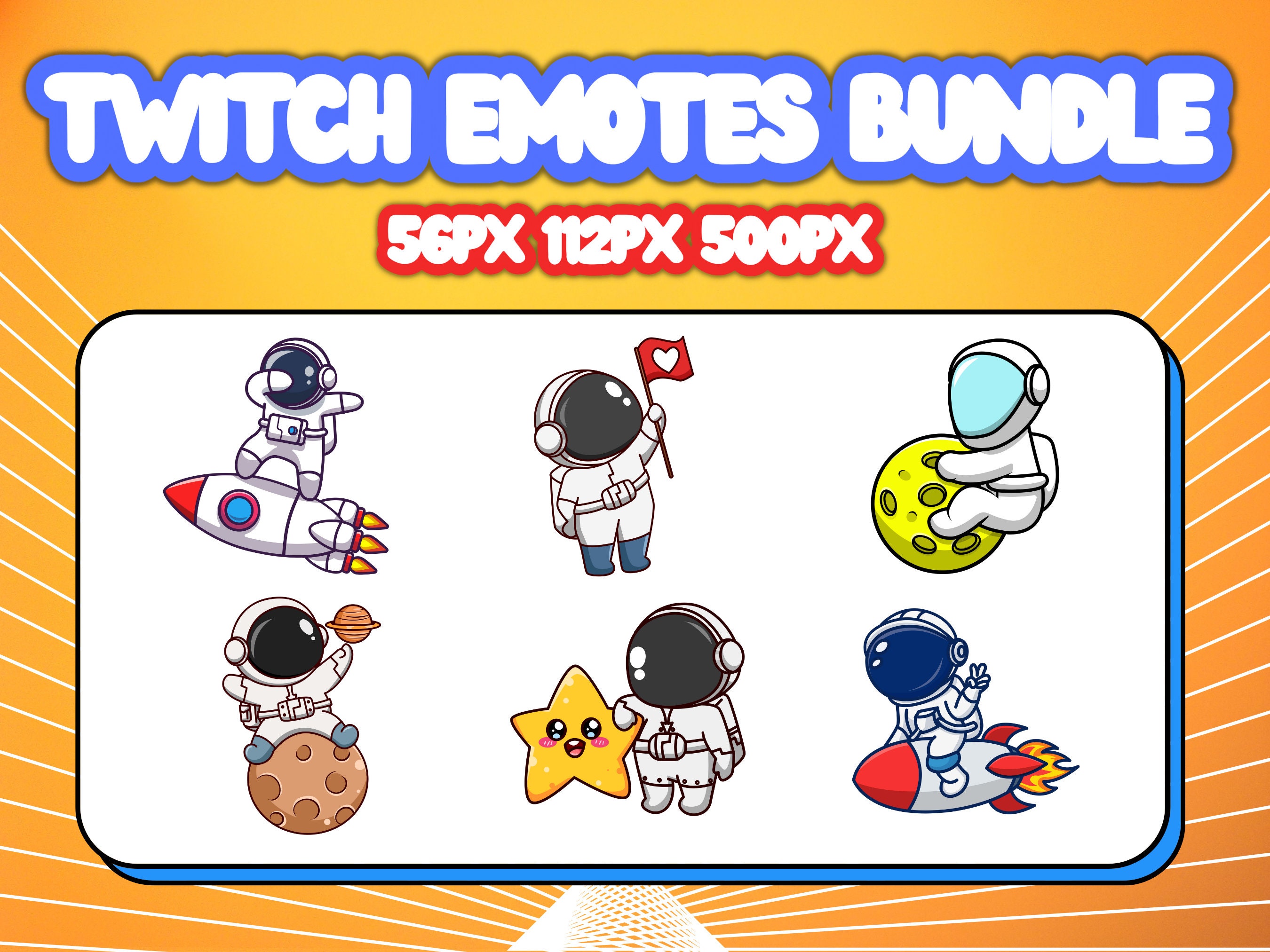 Astronaut Emotes, Twitch Emotes Bundle, Cute Astronaut Emote Bundle ...