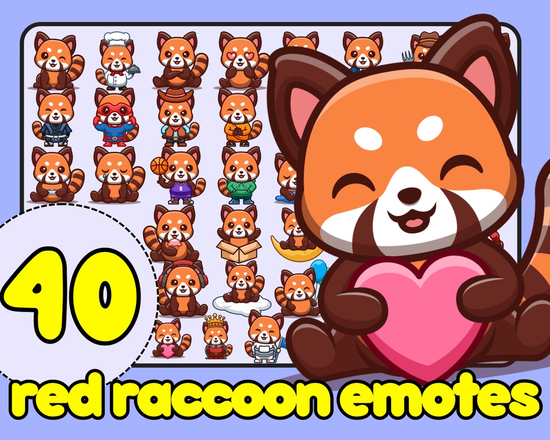 Red Panda Emotes! Cute Red Panda Twitch Emotes, Trash Panda Emotes ...