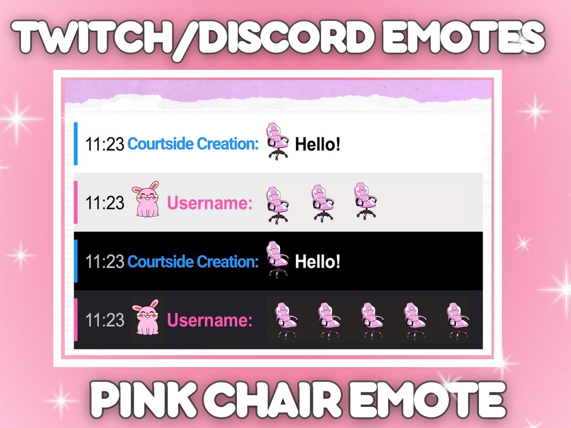 Pink Chair Emote, Pink Gaming Chair Emote, Twitch Discord Pink Gaming ...